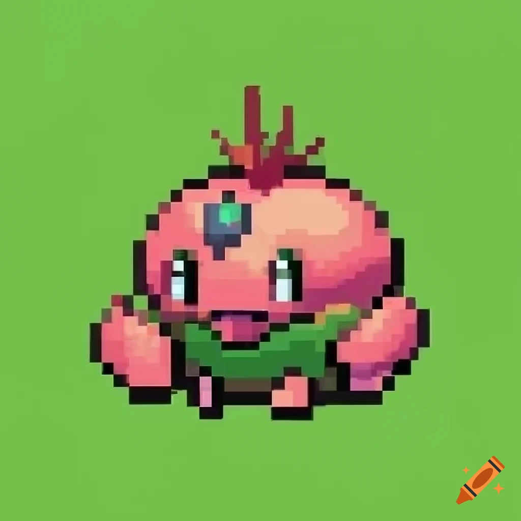 Tomato fairy pokémon farimato in pixel art on Craiyon