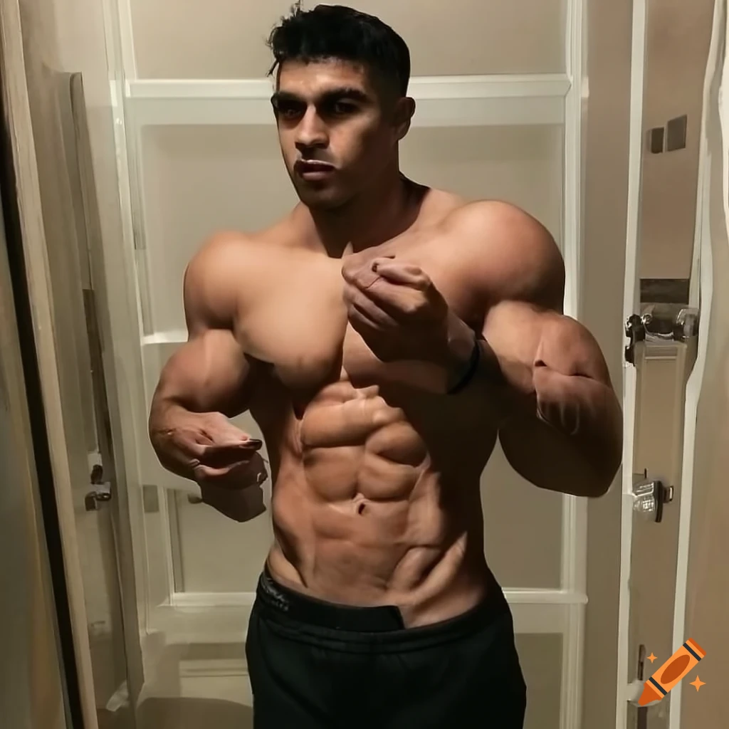 Muscular middle eastern man with a ruggedly handsome face on Craiyon