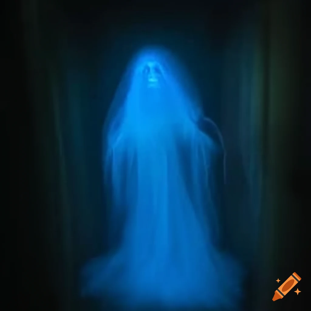 Transparent soul manifesting in a haunted house on Craiyon