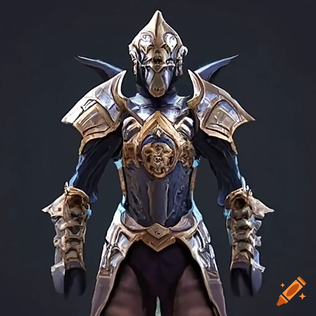 Exalted magic armor front view on Craiyon