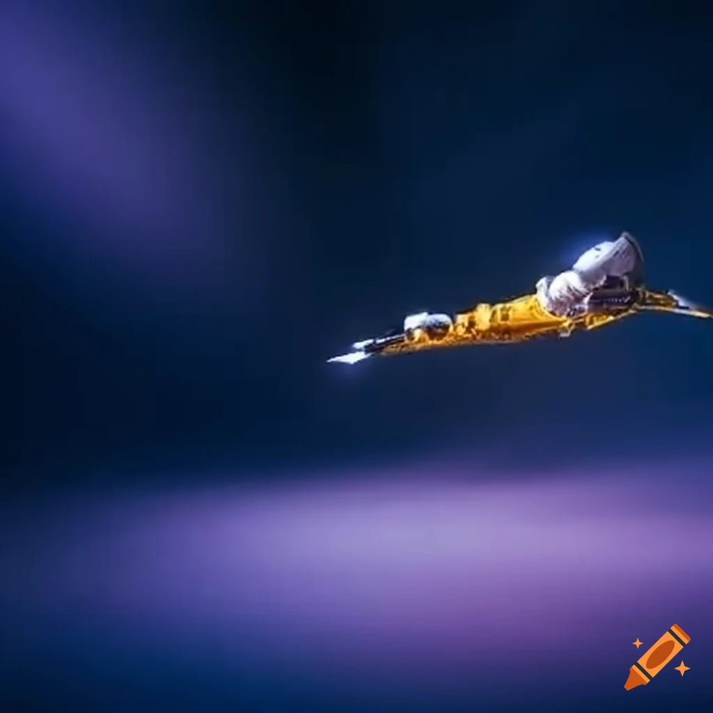 Space ship jumping into warp speed on Craiyon