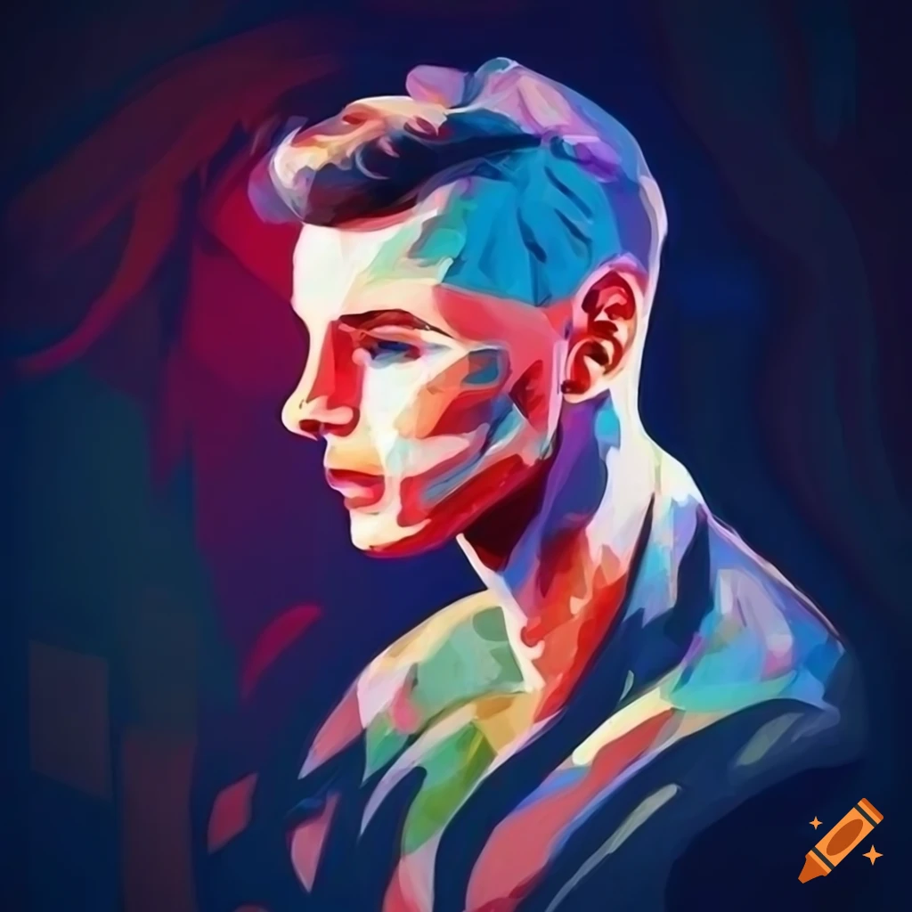 Abstract male portrait on Craiyon