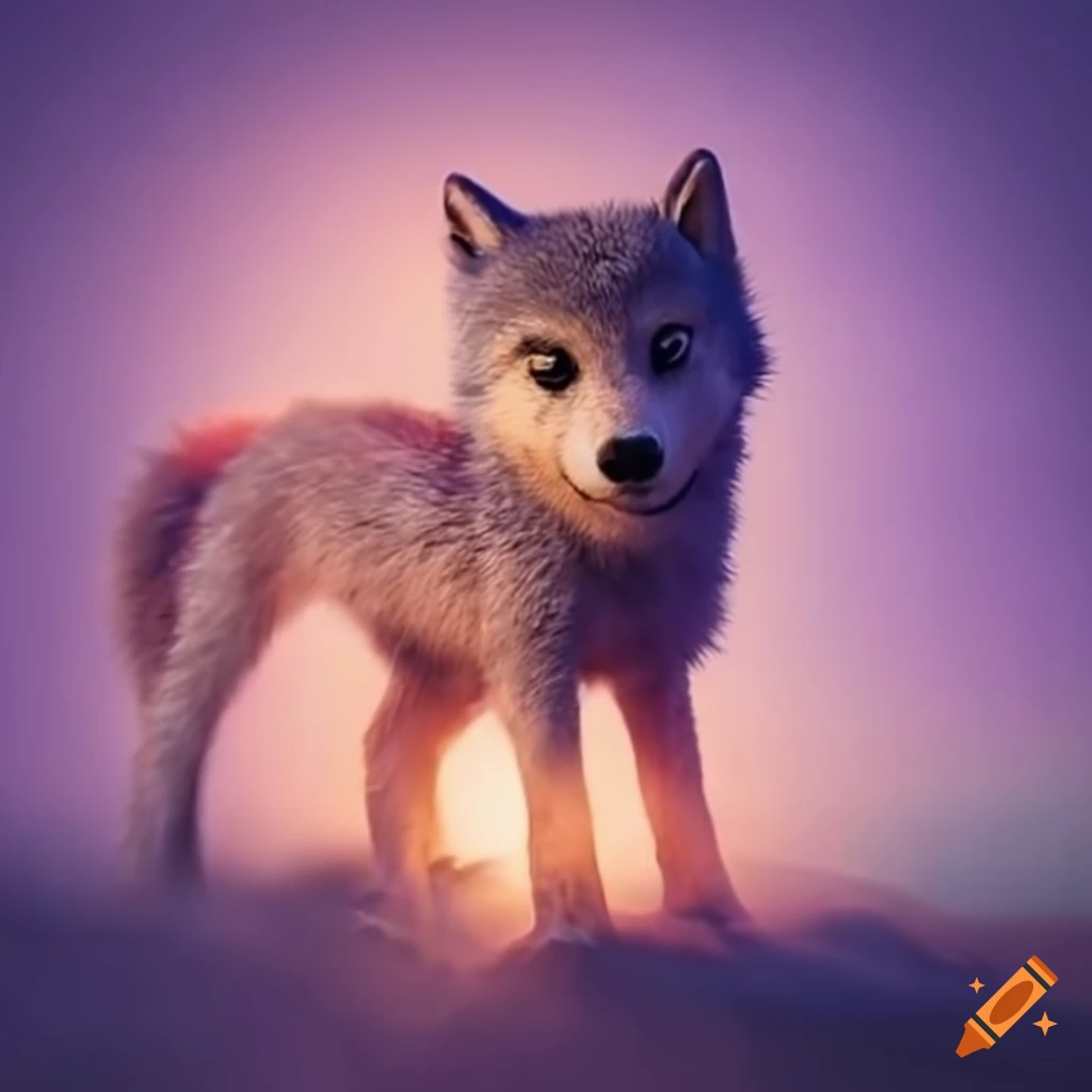 Wind-made baby wolf sculpture on Craiyon