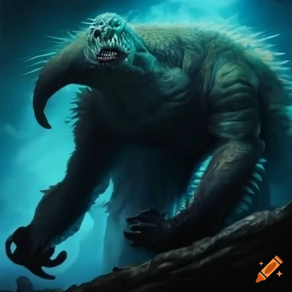 Giant monster creature on Craiyon