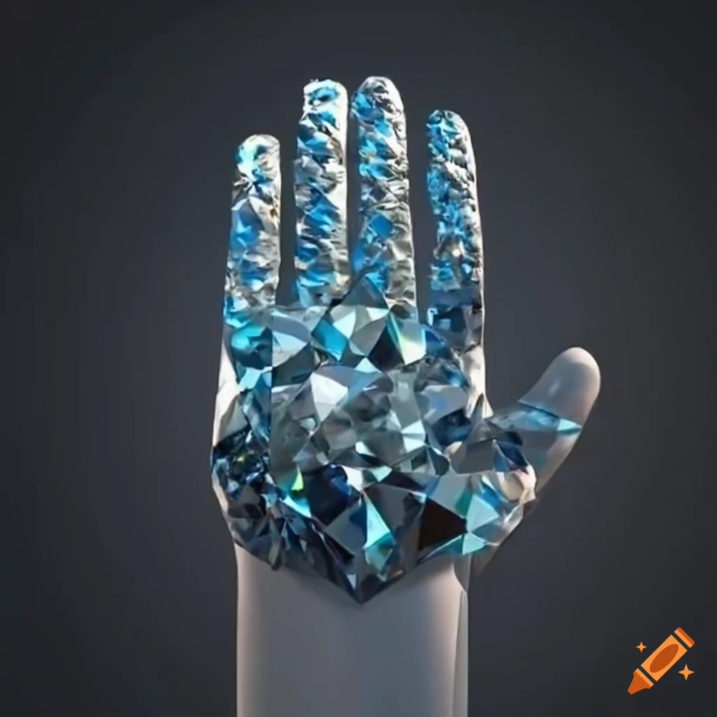 Giant hands made of diamond on Craiyon
