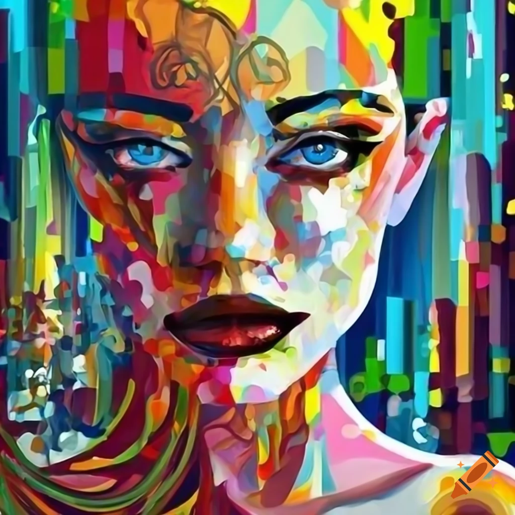 Abstract portrait artwork on Craiyon