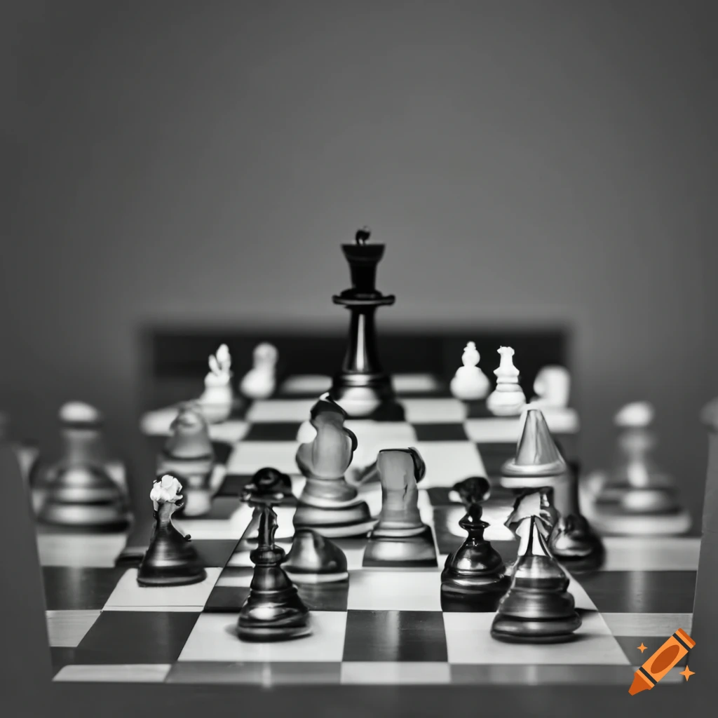 Black and white chess board on Craiyon