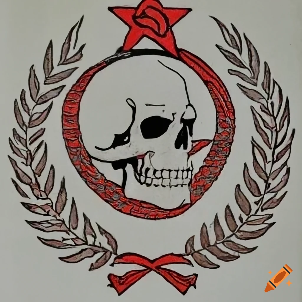 Revolutionary skull symbol in soviet propaganda style on Craiyon