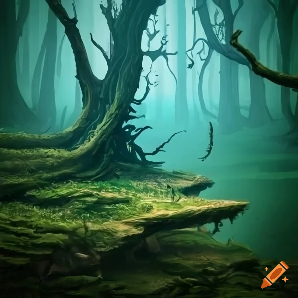 Fantasy forest scene on Craiyon