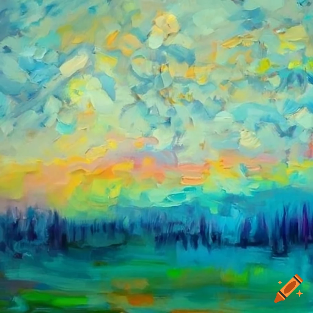 Abstract impressionist landscape art on Craiyon