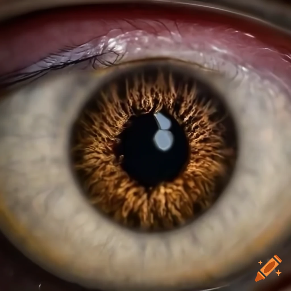 Extreme close-up of a highly detailed eyeball on Craiyon