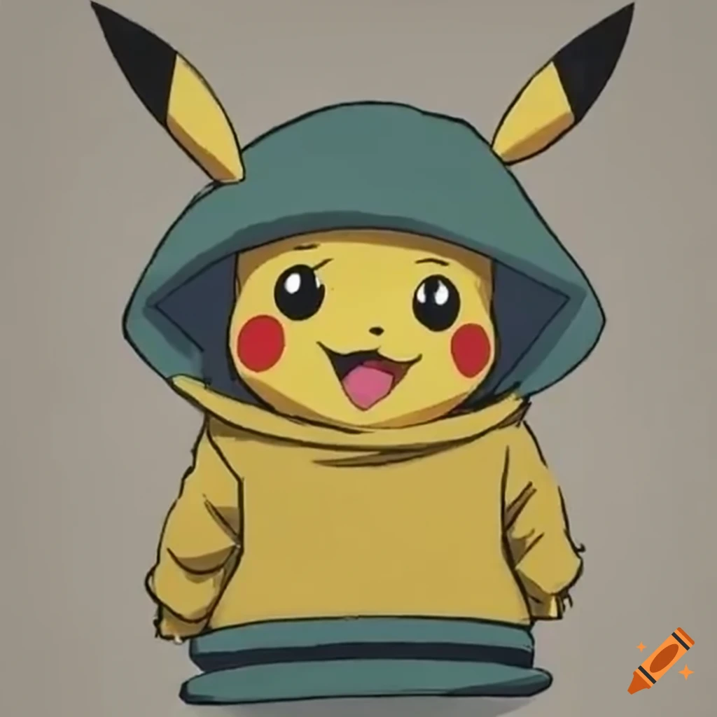 Stylized man wearing pikachu sweater from popular anime on Craiyon