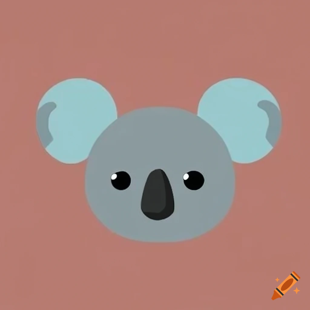 Abstract koala face design with 3 colors on Craiyon