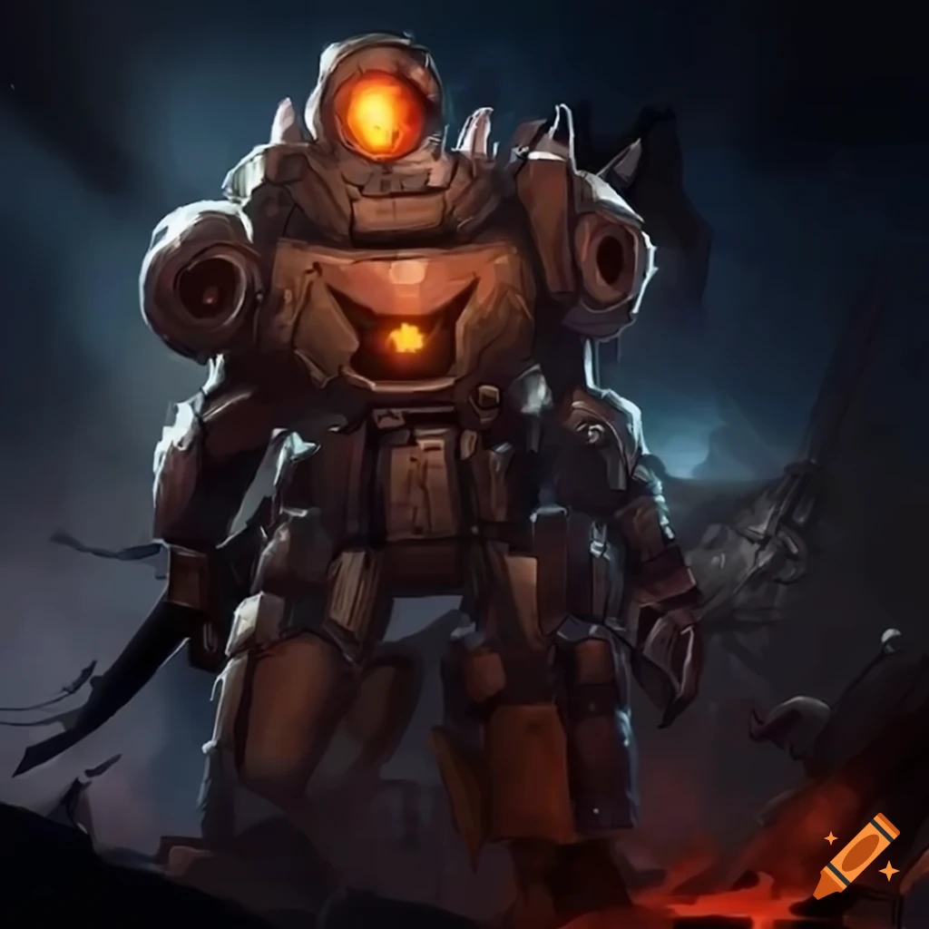 Helldiver from the game helldivers 2 battling an automaton on Craiyon