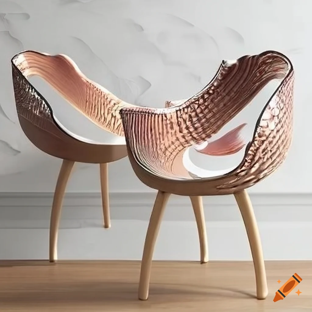 Modern chair with seashell design inspired by the ocean on Craiyon
