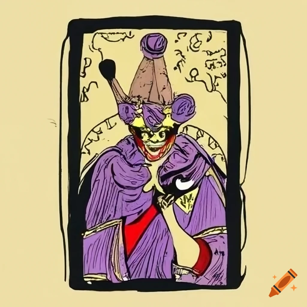 The fool tarot card inspired by a joker card on Craiyon