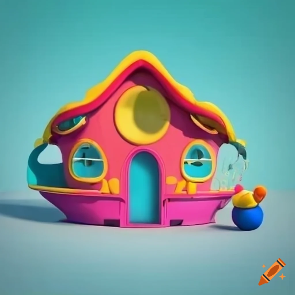 Bright and colorful cartoon clubhouse for all ages on Craiyon