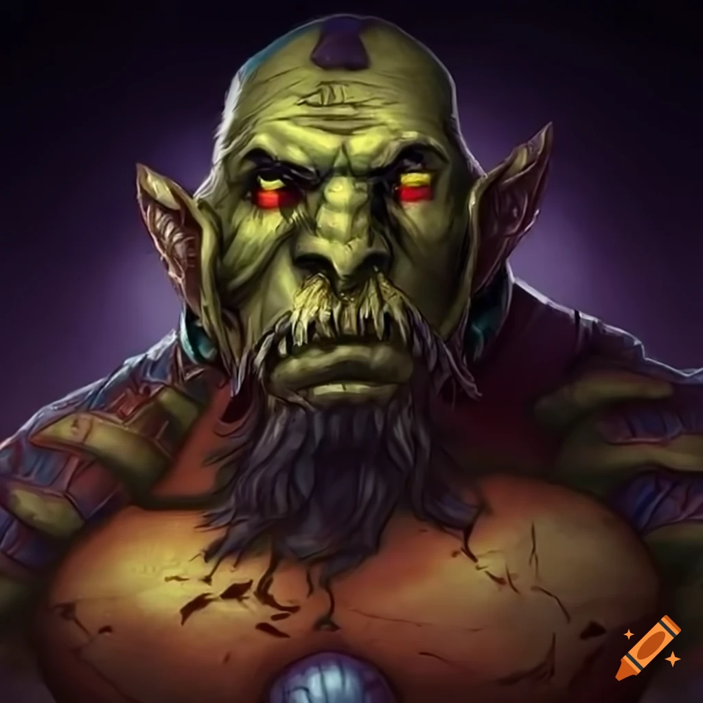 Description of grak, a colossus with savage features and half-orc ...