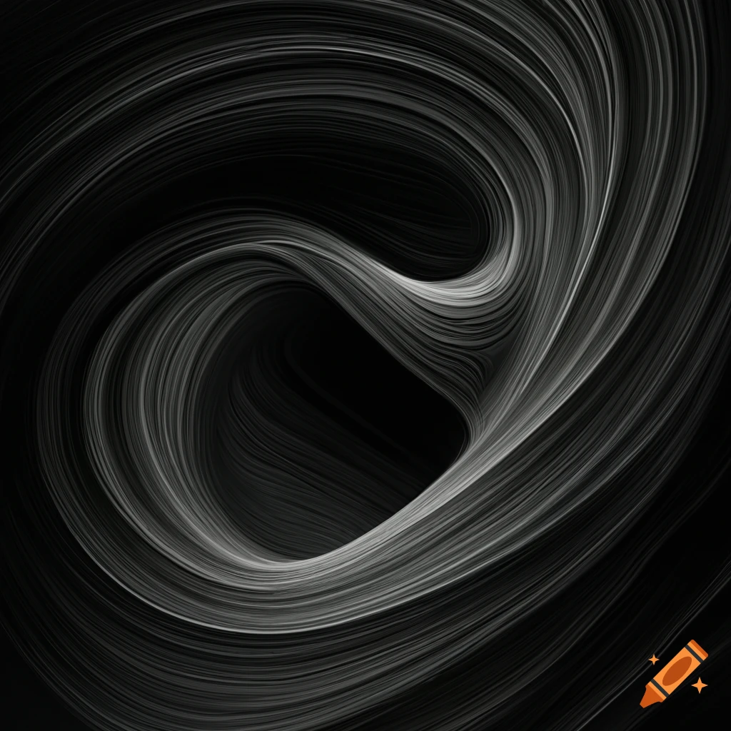 Twisted abstract monochrome low key art on Craiyon