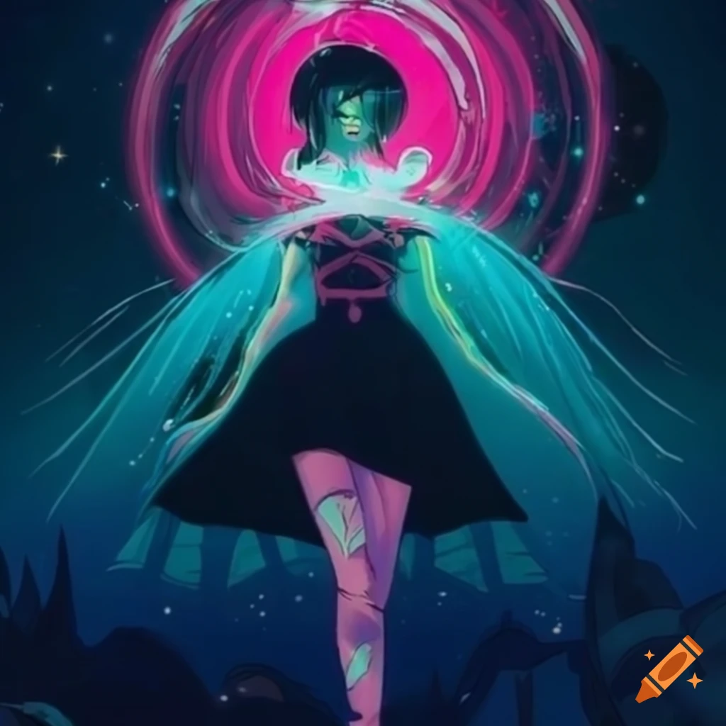 Retro anime aesthetic space elf character on Craiyon