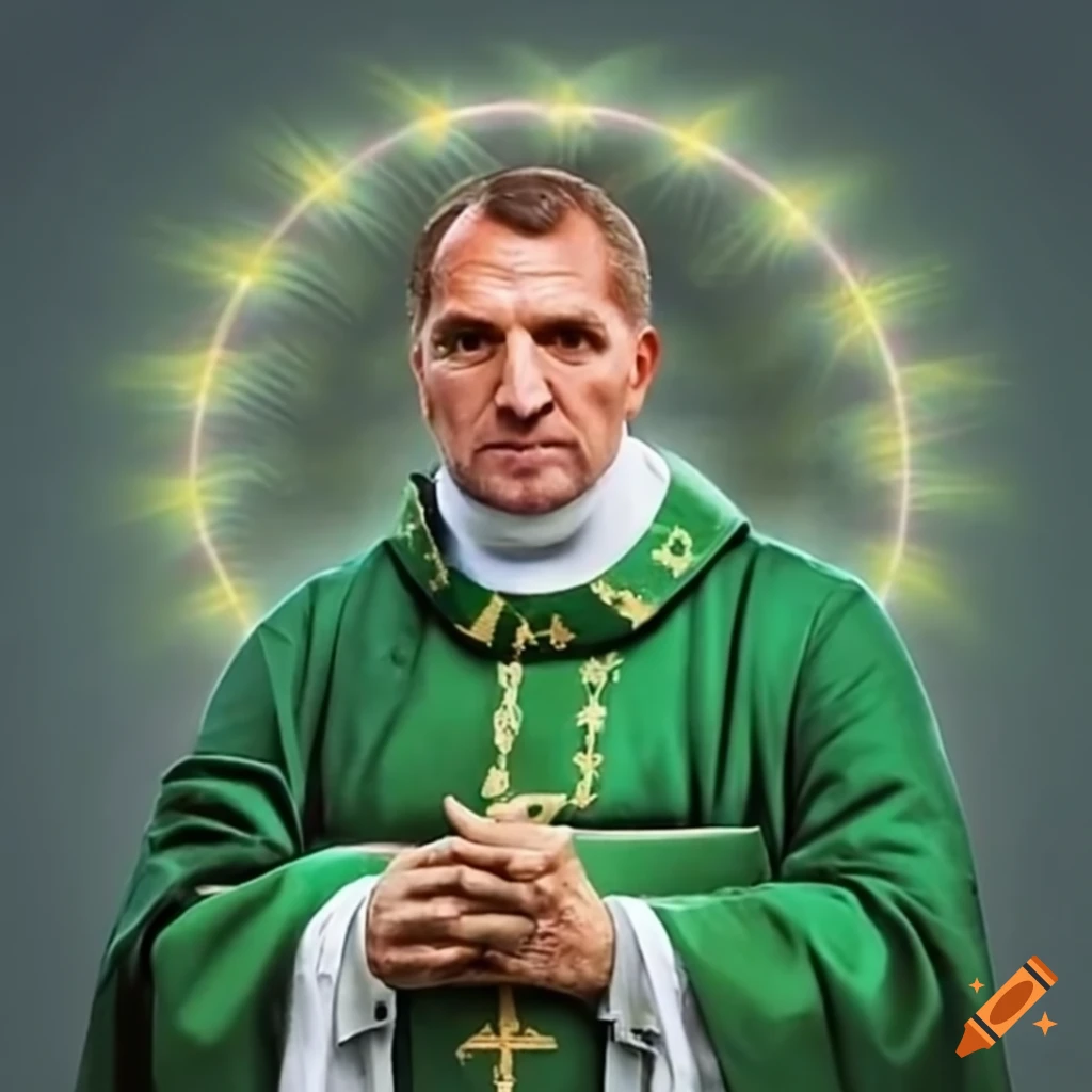 Fantasy image of Brendan Rodgers as a Renaissance-style priest with ...