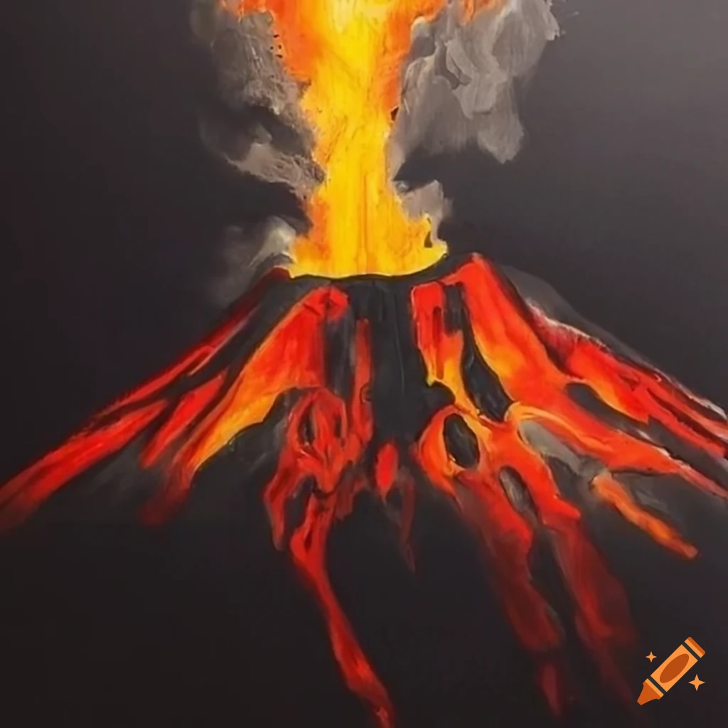Volcano painting on Craiyon