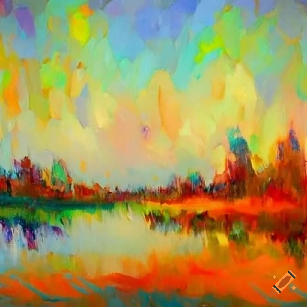 Abstract impressionist landscape art on Craiyon