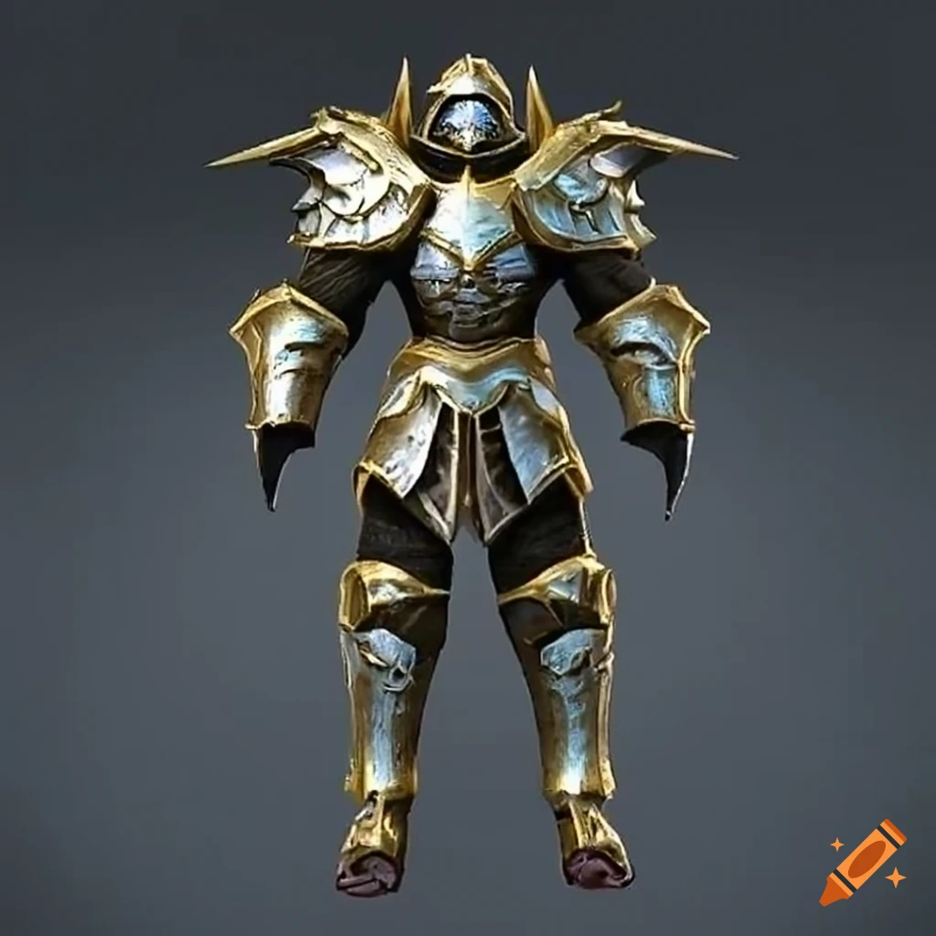 Exalted magic armor from the front view on Craiyon