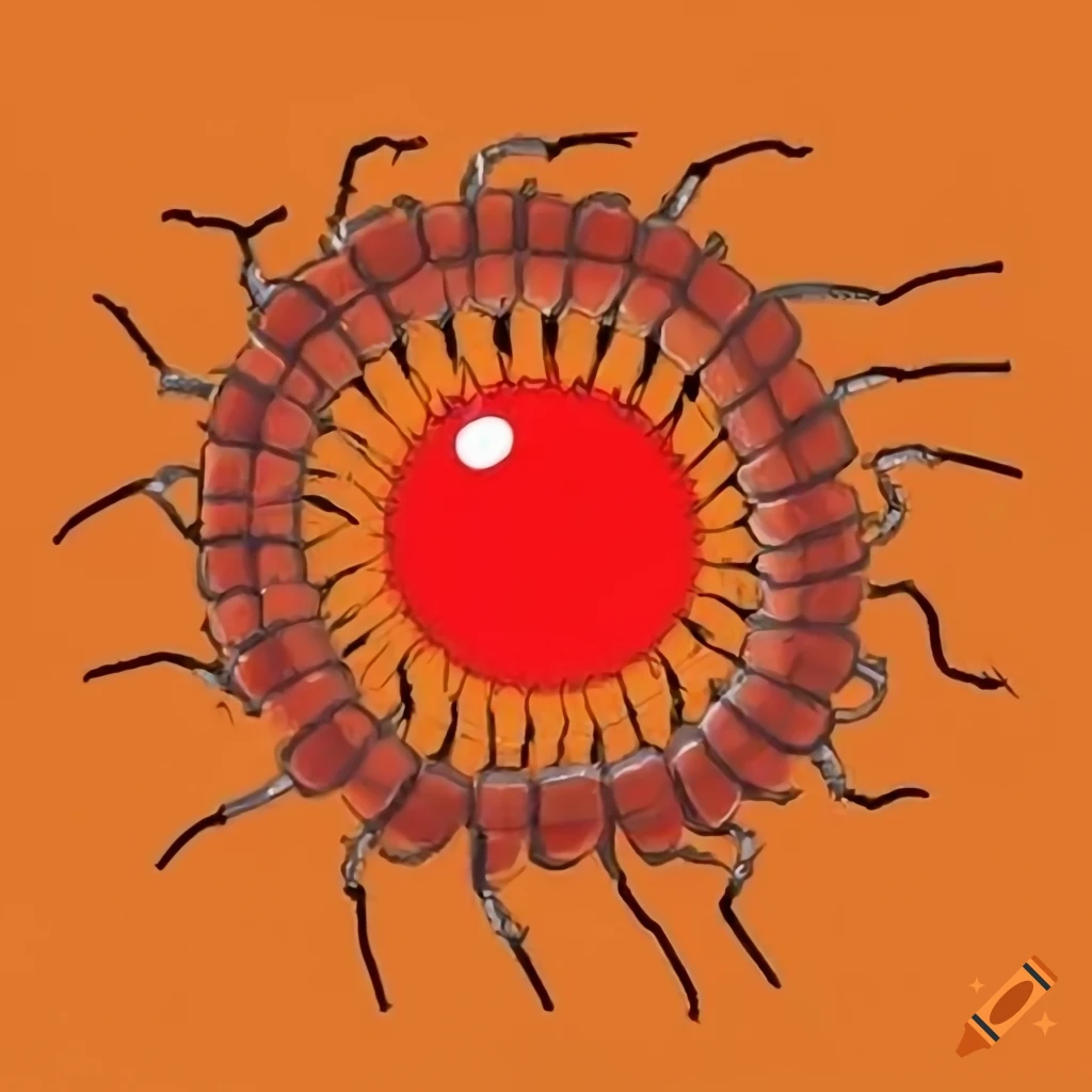 Close-up of a centipede eye on a blank background on Craiyon