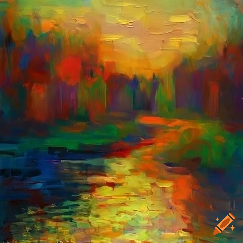 Abstract impressionist landscape art on Craiyon