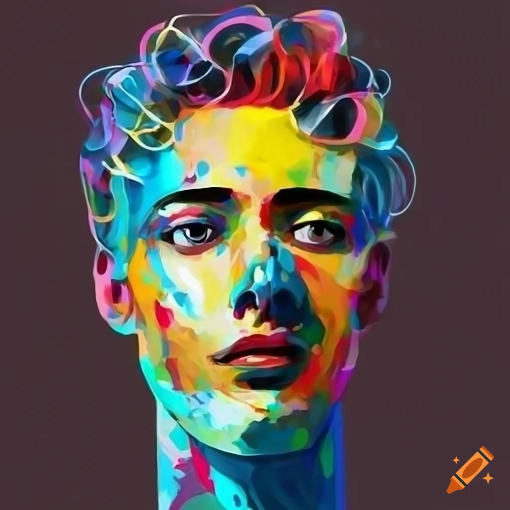 Abstract male portrait on Craiyon