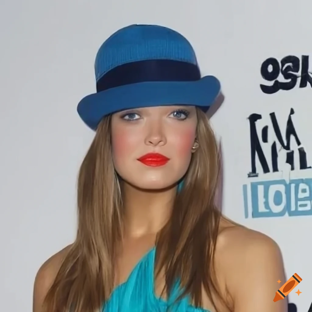 Mandy Moore in early 2000s blue style outfit with hat, blonde hair, and ...