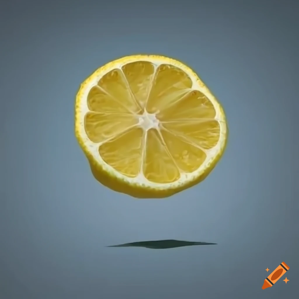 Giant half lemon in a minimal white space on Craiyon