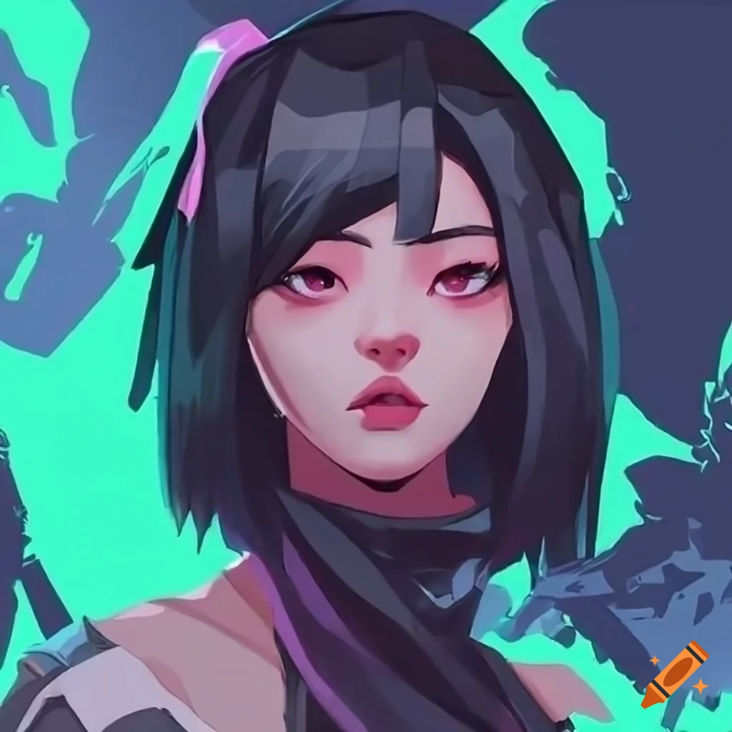 Japanese girl in valorant style on Craiyon