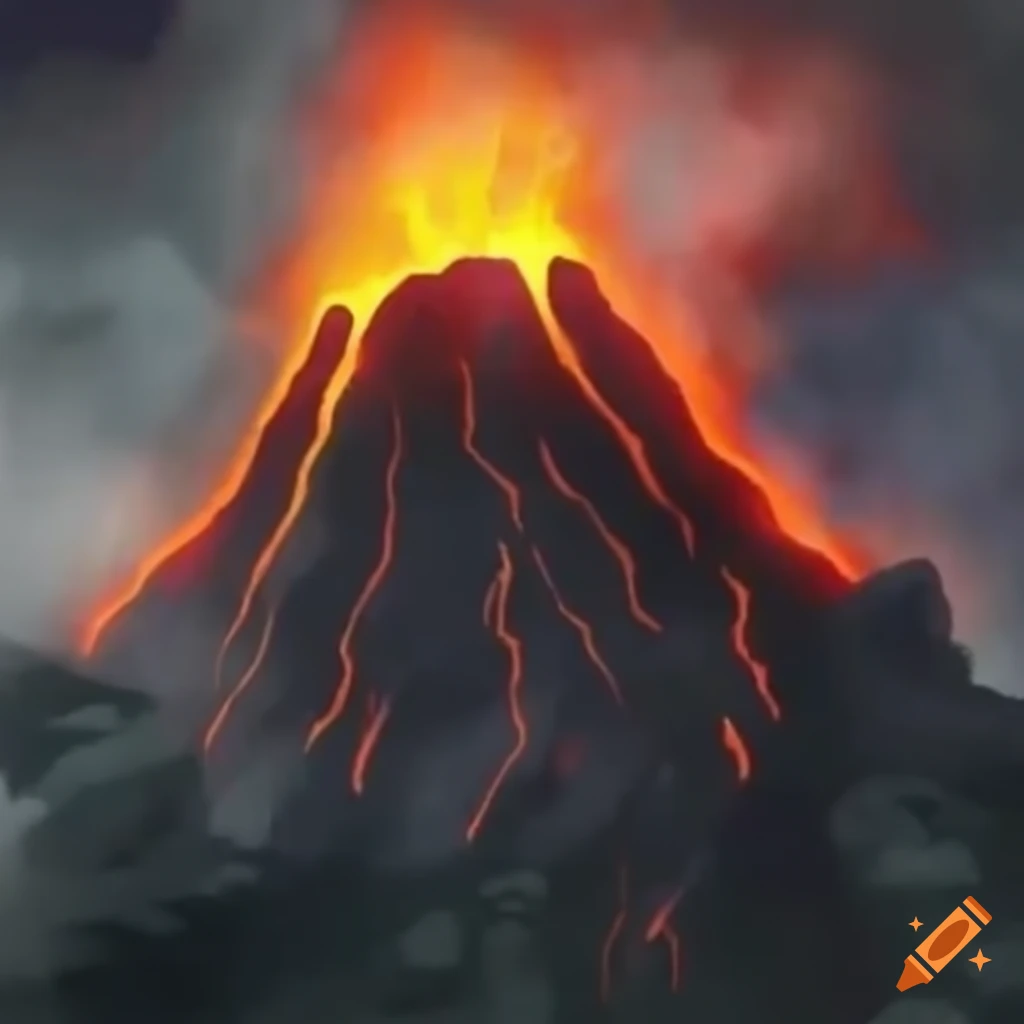 Man skydiving near a volcano on Craiyon