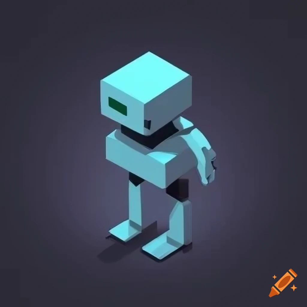 Isometric placeholder robot on Craiyon