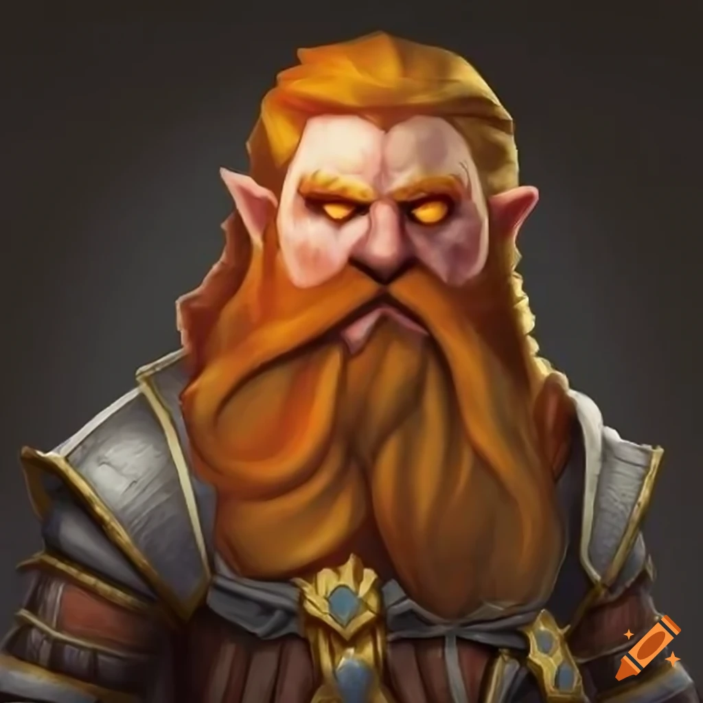 Rich dwarven male with fiery yellow eyes on Craiyon