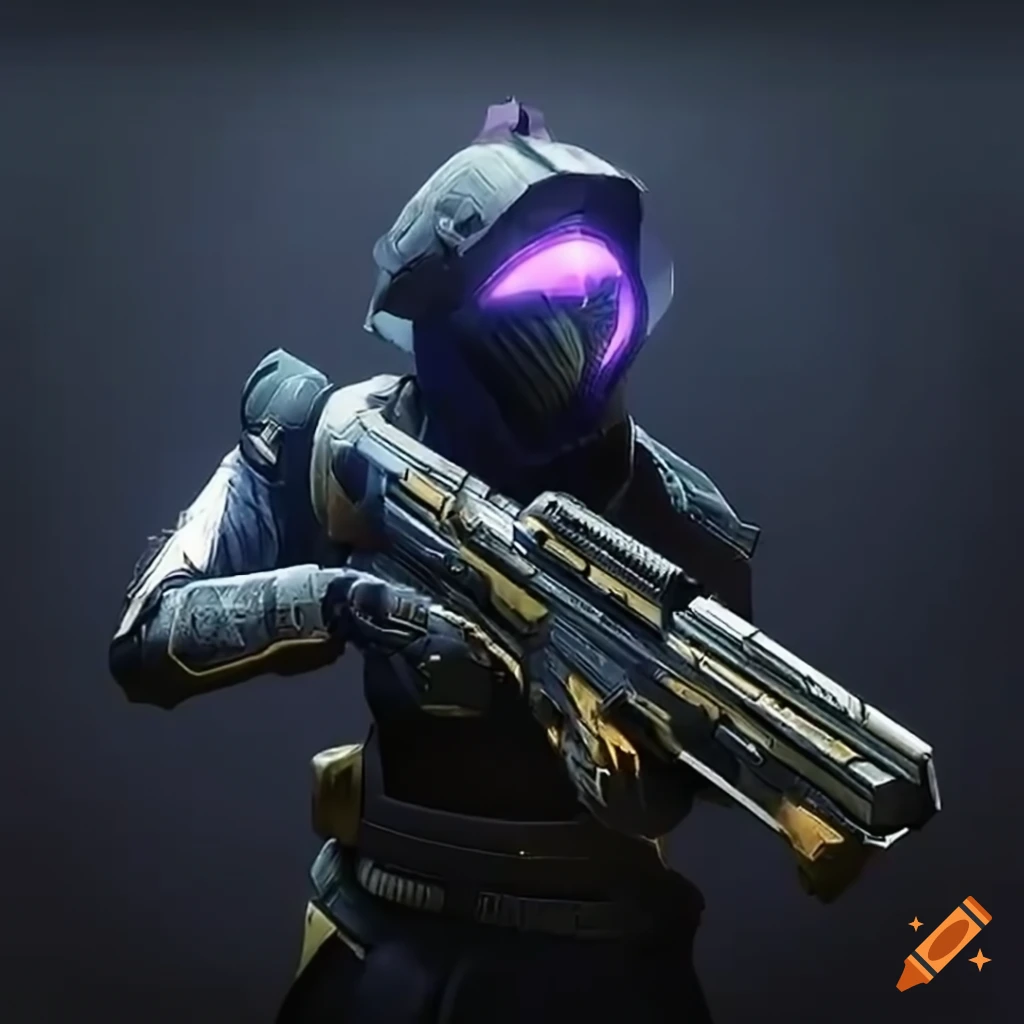 Destiny 2 Titan with void powered glock and sci-fi sniper on Craiyon