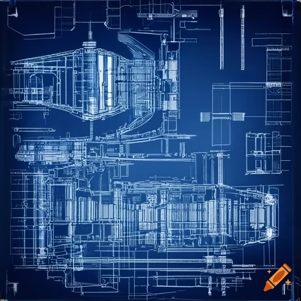 Detailed blueprint of a futuristic drone with components and dimensions ...