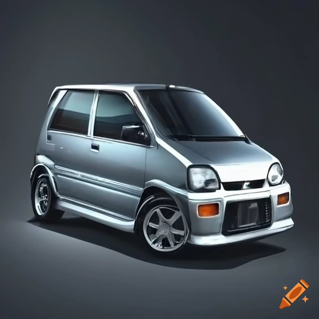 Perodua kancil car with futuristic n1 starfighter redesign in silver ...