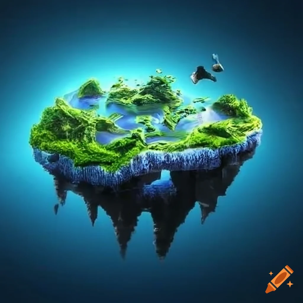 Floating crystal islands on Craiyon