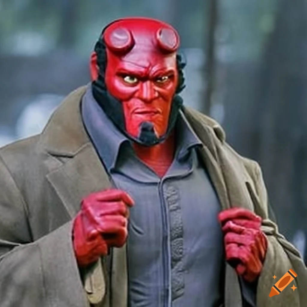 Hellboy as a 1950s romantic lead on Craiyon
