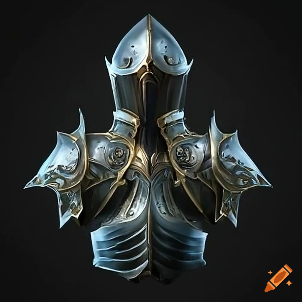 Front view of majestic magic armor on Craiyon