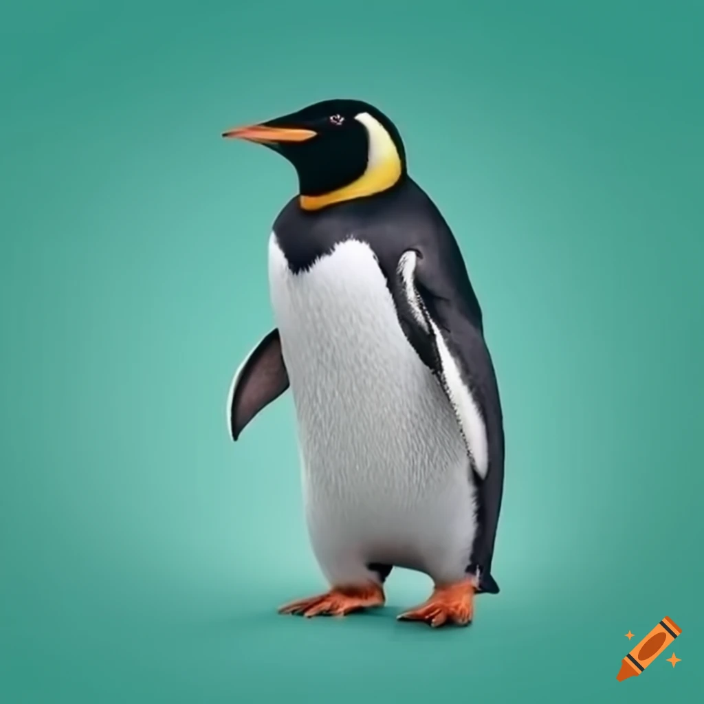 Penguin on a green screen background on Craiyon