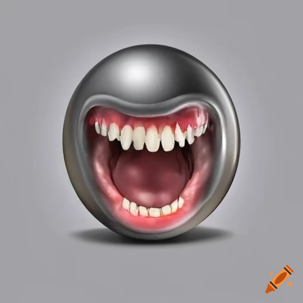 Metal ball with sharp teeth design on Craiyon