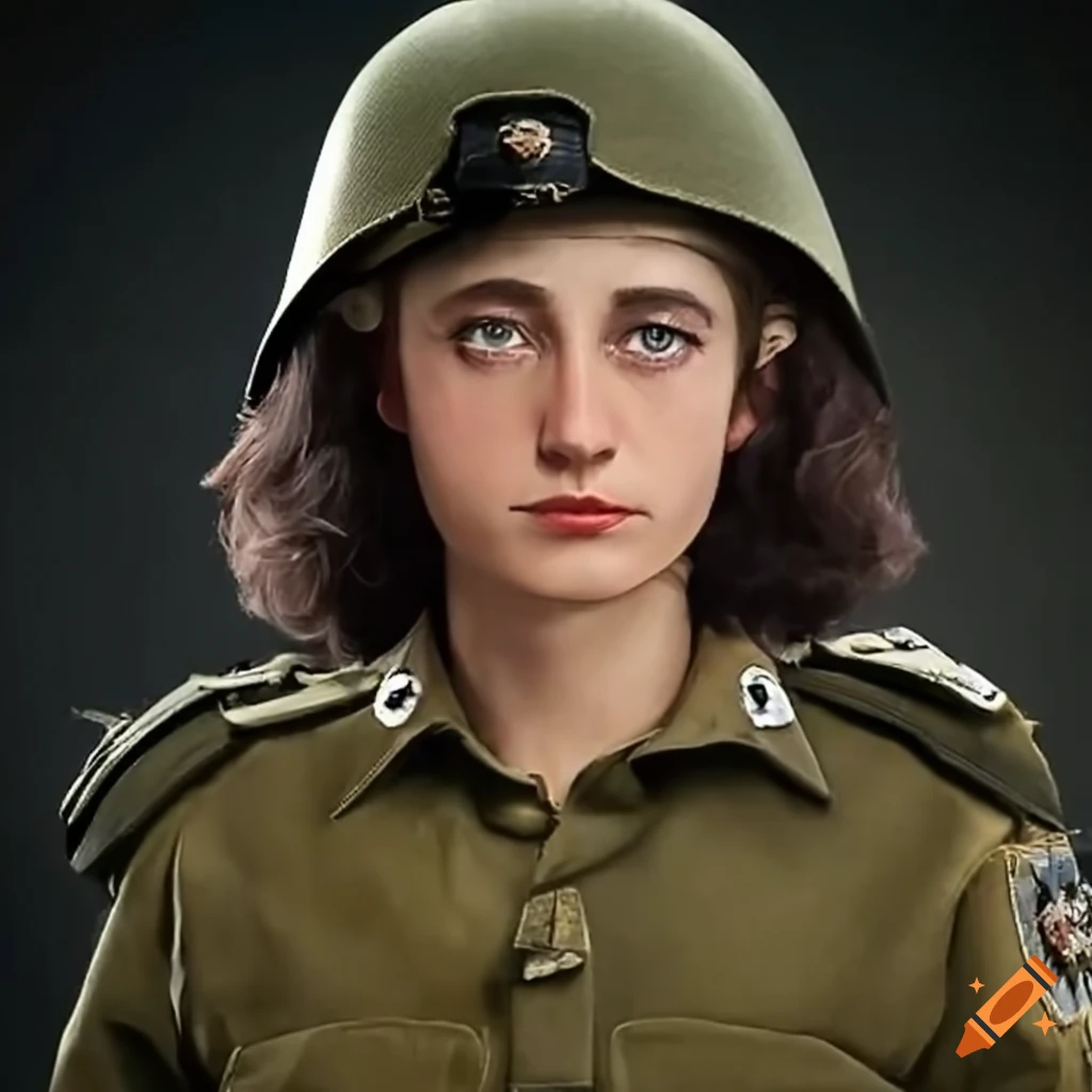 Anna frank in idf uniform on Craiyon
