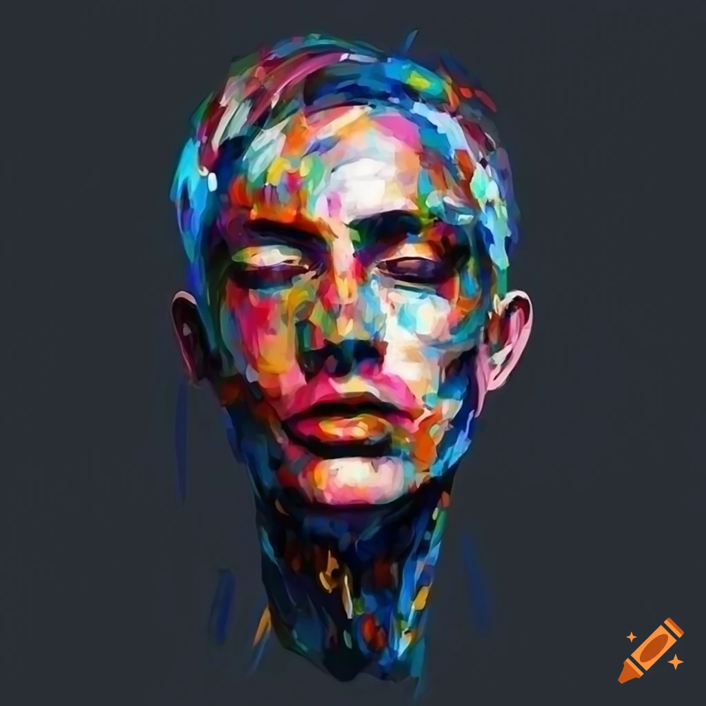 Abstract male portrait on Craiyon