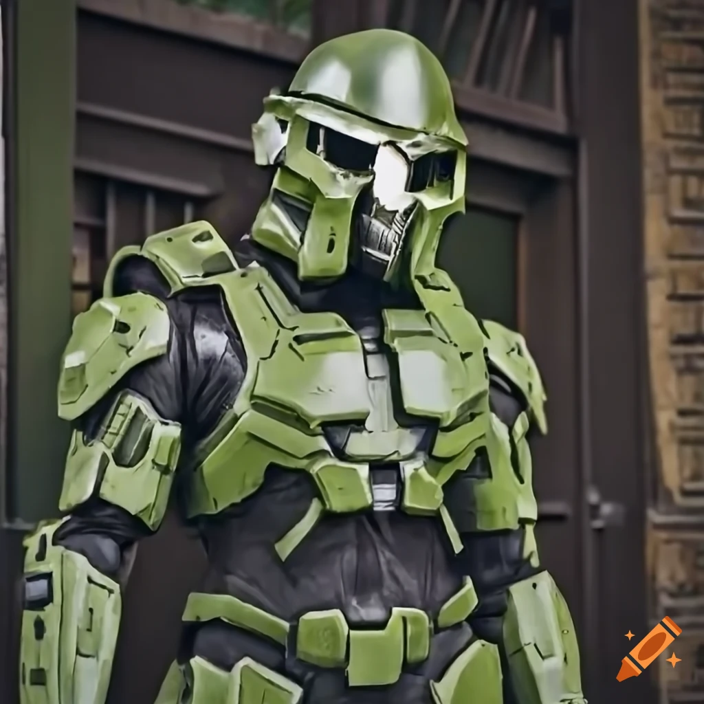 Master chief with mf doom helmet design on Craiyon