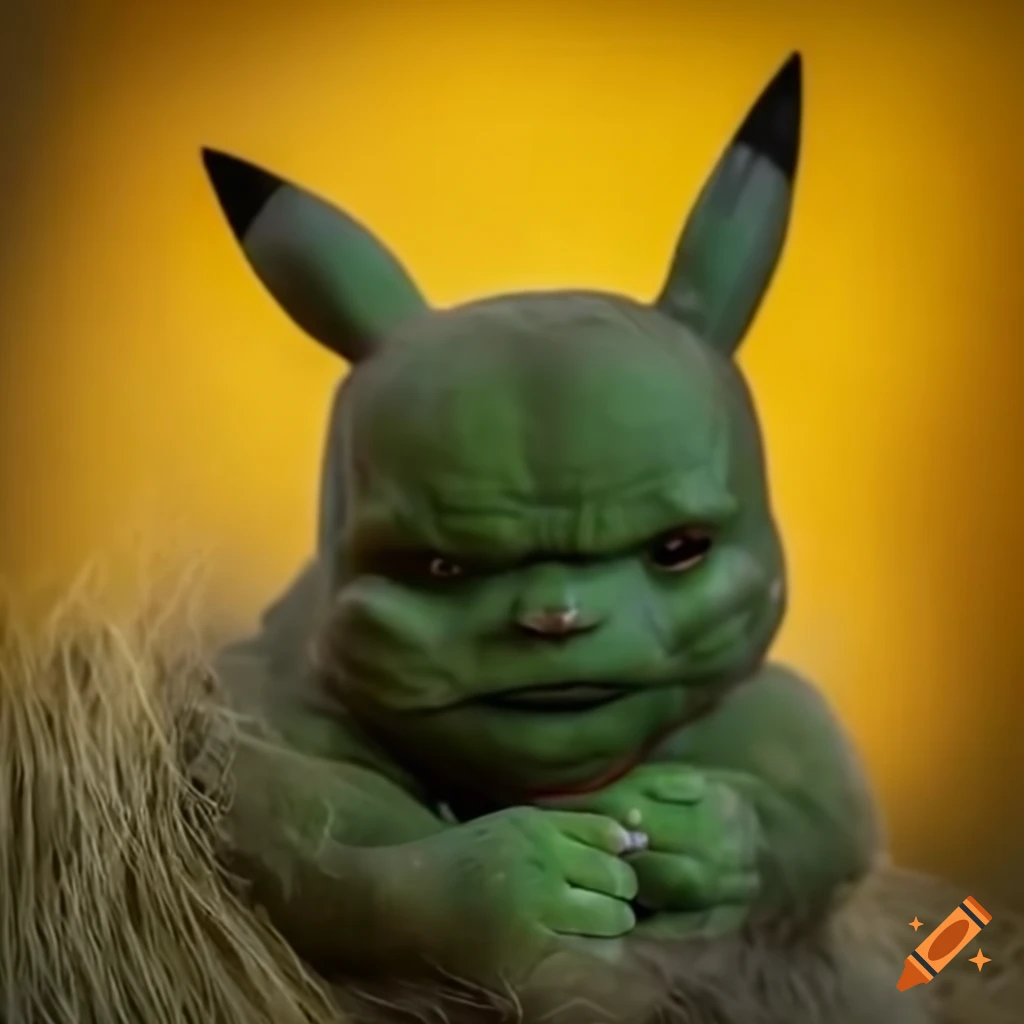 Pikachu in hulk form on Craiyon