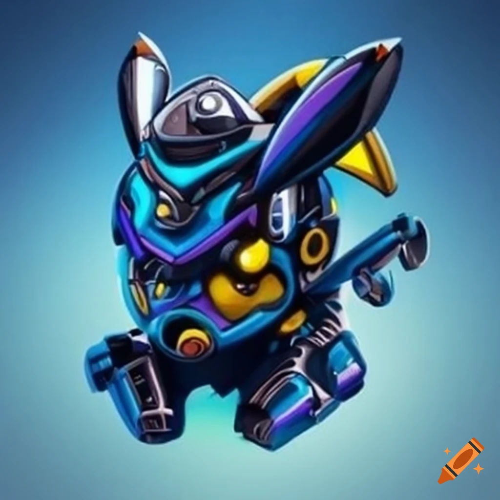 Cyborg pikachu on Craiyon